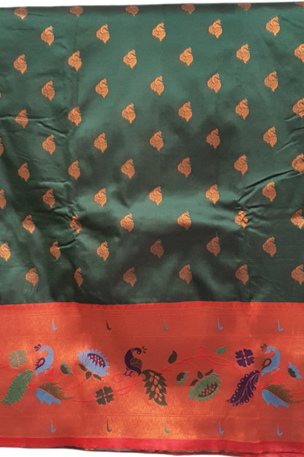 Deep Green Sari Paithani Saree – KOONJITHA
