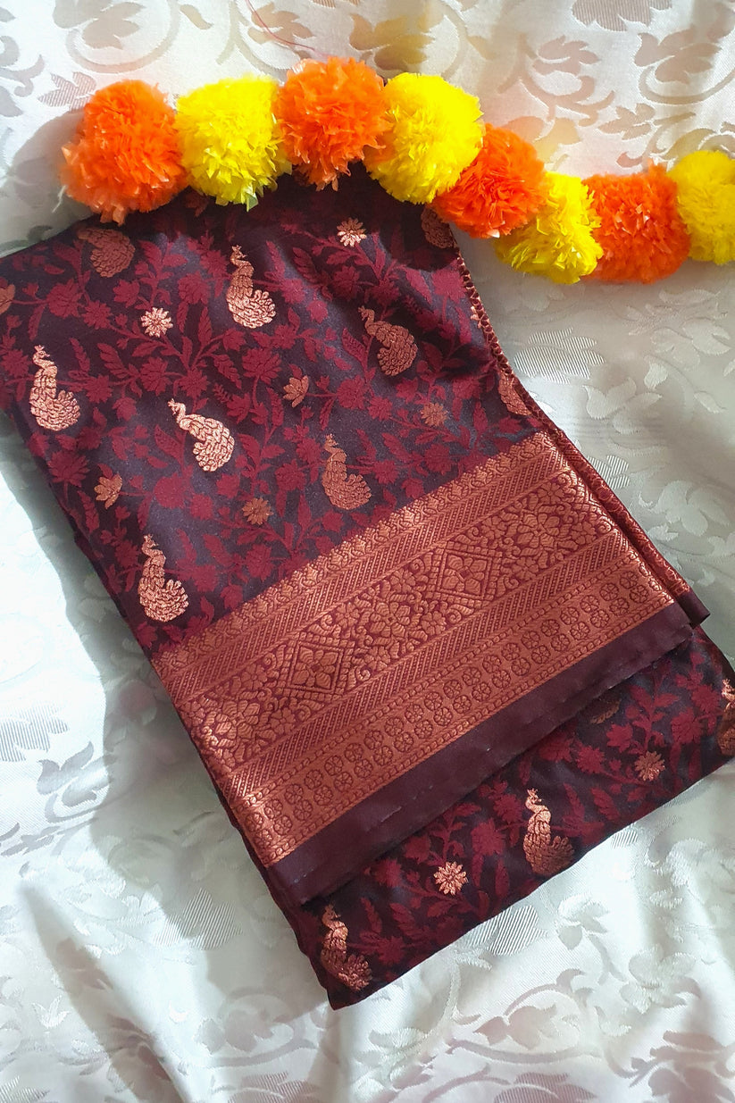 Maroon Soft Silk – KOONJITHA